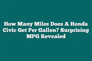 Honda Civic Miles Per Gallon