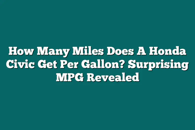 Honda Civic 2009 Miles Per Gallon
